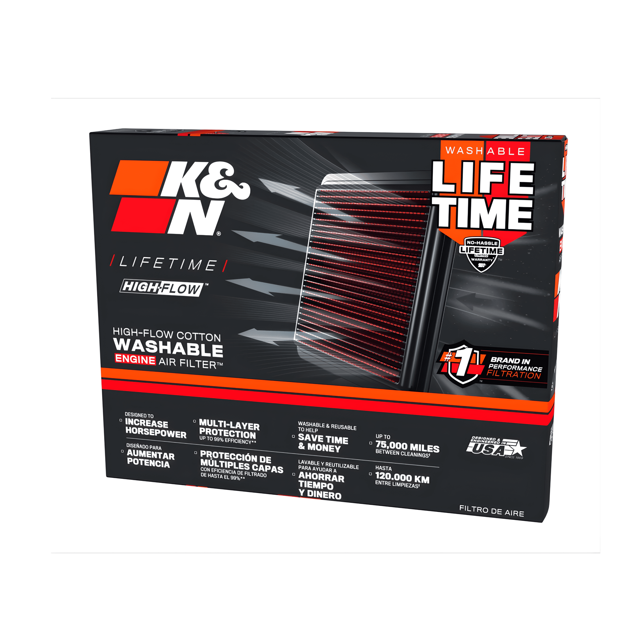 Filtro de Aire Alto Flujo K&N 33-5064 Panel Subaru Impreza/Legacy ...